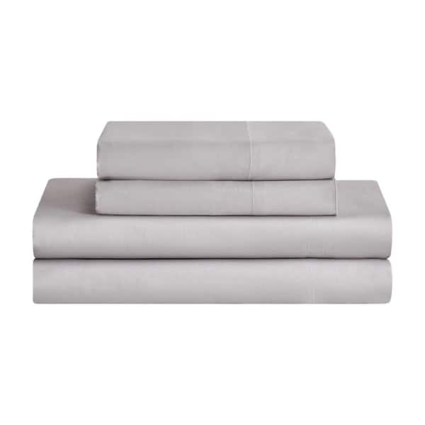 The Sheet Lab Cloud Embrace 4-Piece Dark Gray Solid Color Sateen King ...