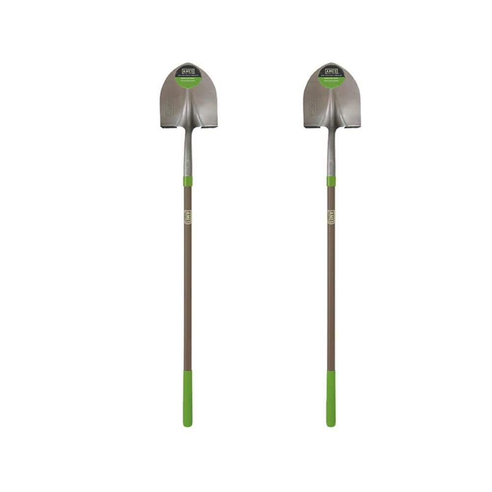 Ames 46.5 in. Fiberglass Handle Steel Blade Digging Shovel with Comfort ...