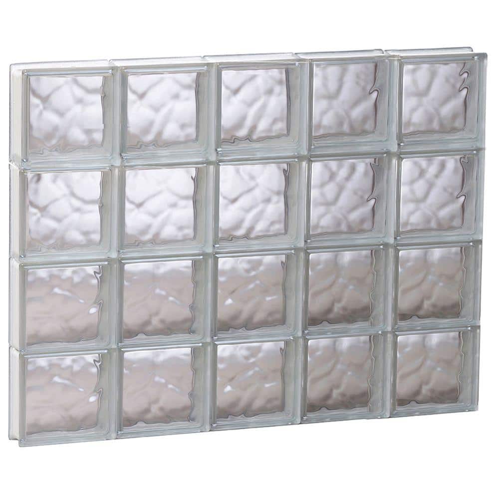 Clearly Secure 38.75 in. x 31 in. x 3.125 in. Frameless Wave Pattern ...