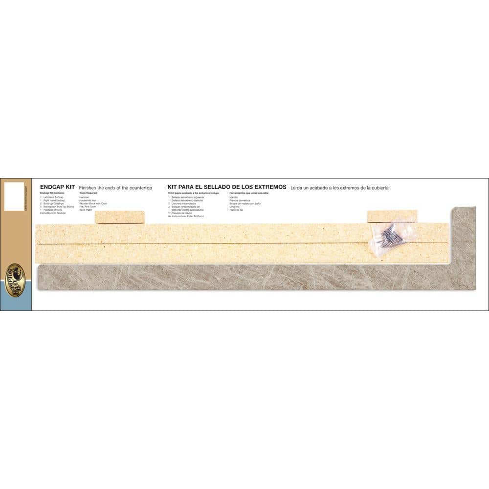 Hampton Bay Laminate End Cap Kit in Taj Mahal with Eased Edge ACC33012 ...