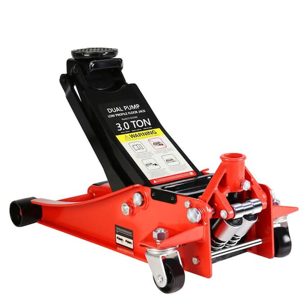 MYWISH 3-Ton Low Profile Steel Racing Floor Jack with Dual Piston Quick ...