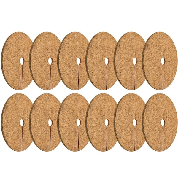 Envelor 0.3 in. x 24 in. Coconut Fibers Mulch Tree Ring Protector Mat ...
