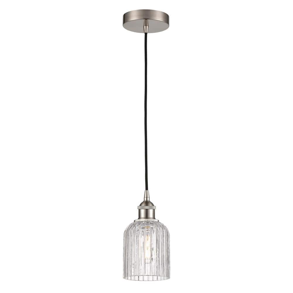 Innovations Bridal Veil 100-Watt 1-Light Satin Nickel Standard Mini ...