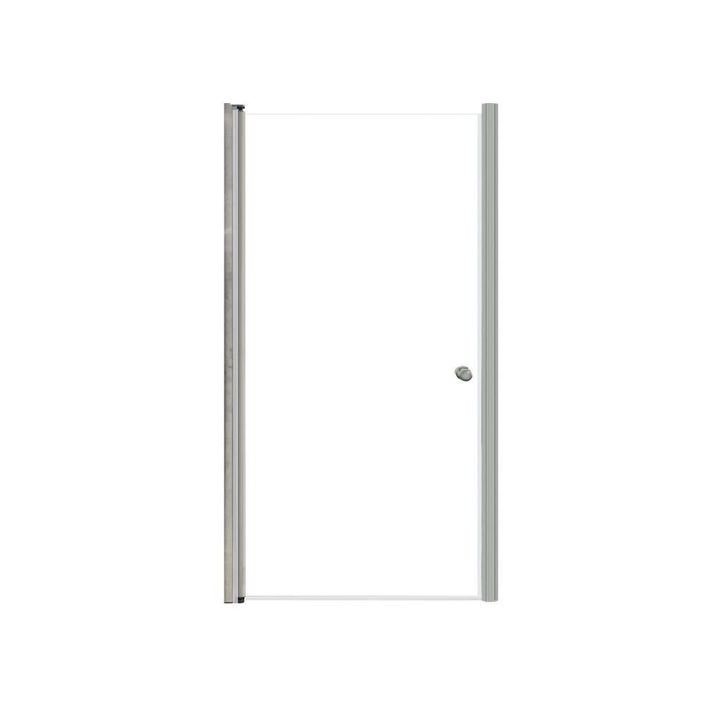 Transolid Lyna 35 in. W x 70 in. H Pivot Frameless Shower Door in ...