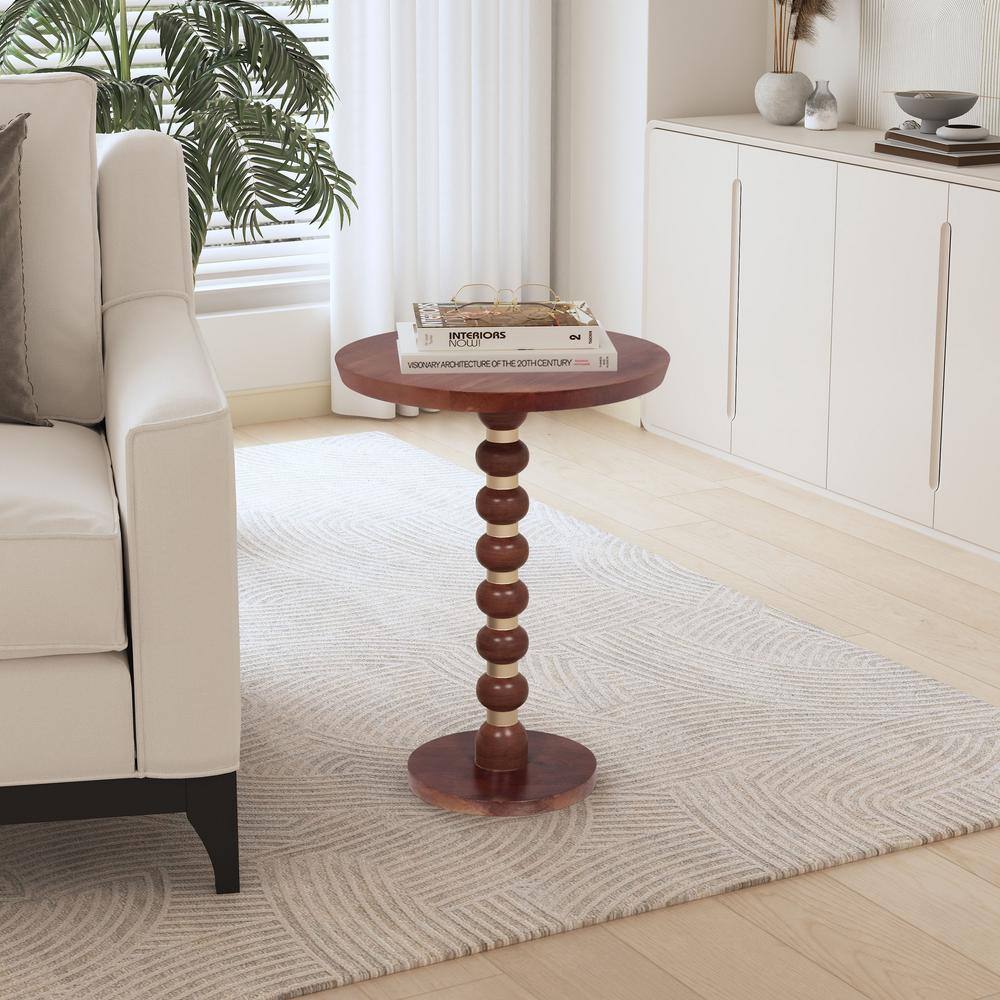 CHRISTOPHER KNIGHT HOME Whisper 17 in. Round Pedestal Side End Table ...