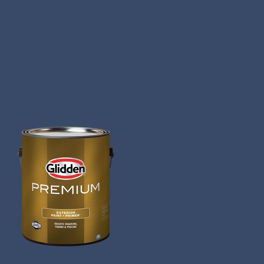 Glidden Premium 1 gal. PPG1164-7 Annapolis Blue Satin Exterior Latex ...