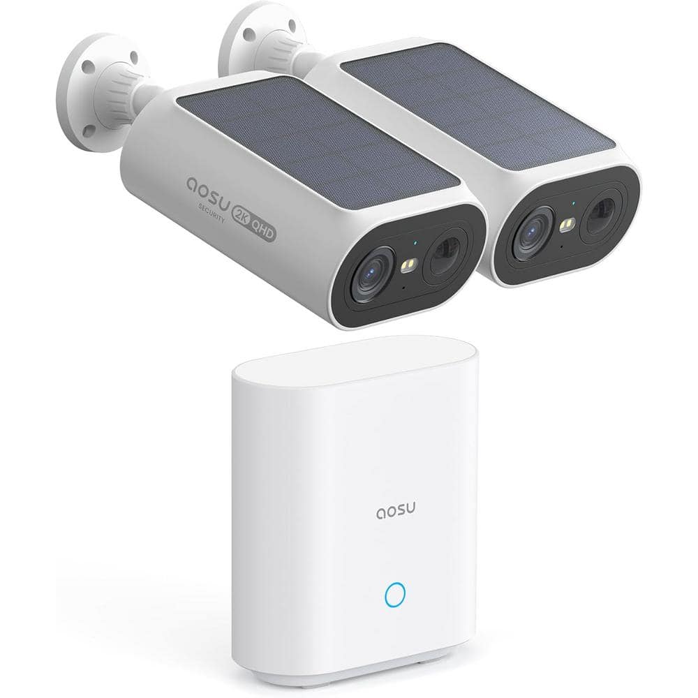 aosu Solar Panel Built-in Smart Security Camera Kit - 3MP and Cross ...