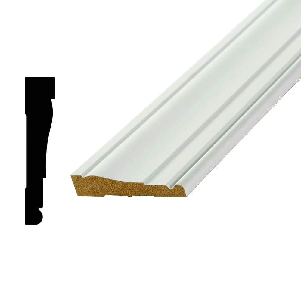 American Wood Moulding WM445 1/2 in. x 3-1/4 in. Primed Medium-Density ...