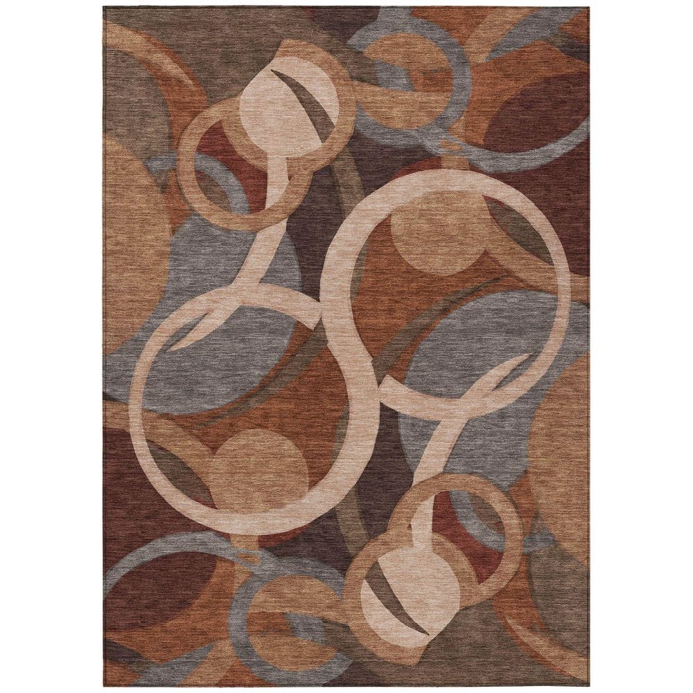 Addison Rugs Chantille Machine Washable Indoor/Outdoor Abstract ACN2167 Burgundy 9 ft. x 12 ft ...