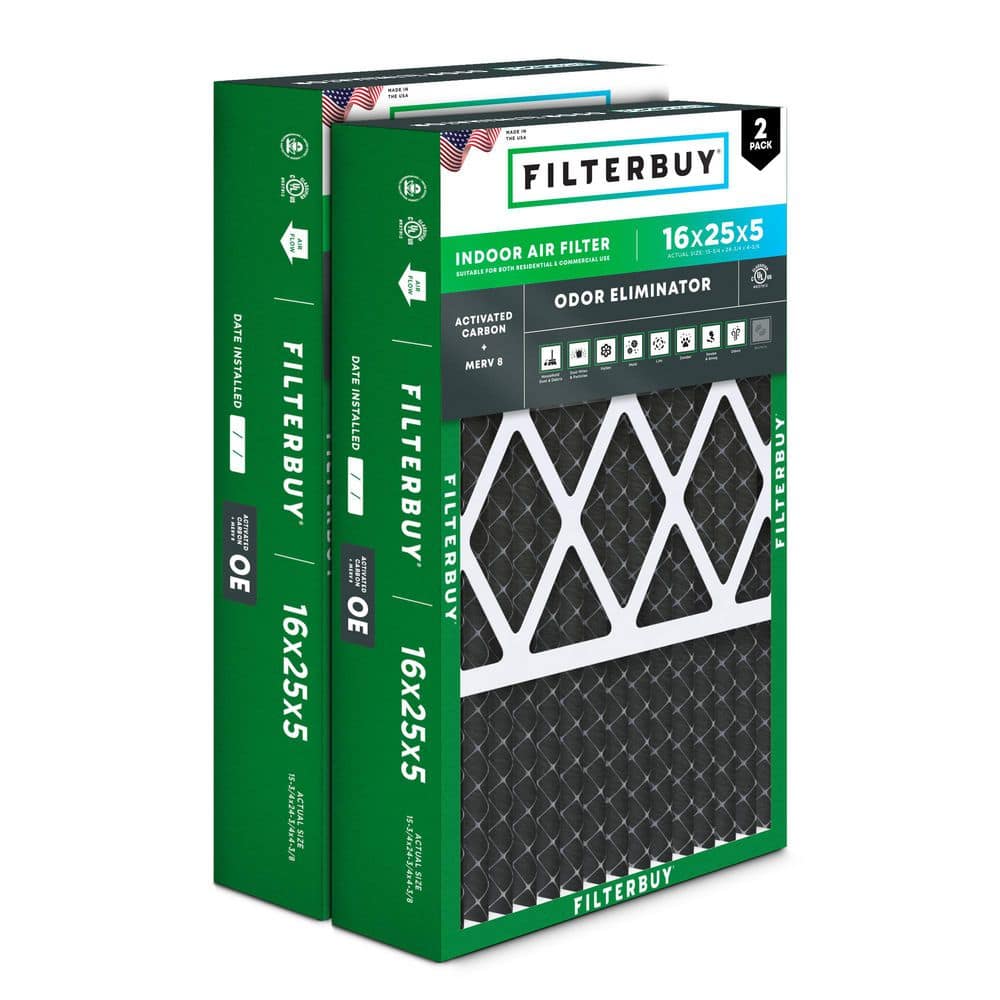 Filterbuy 16 in. x 25 in. x 5 in. MERV 10 (FPR 6) Odor Eliminator ...
