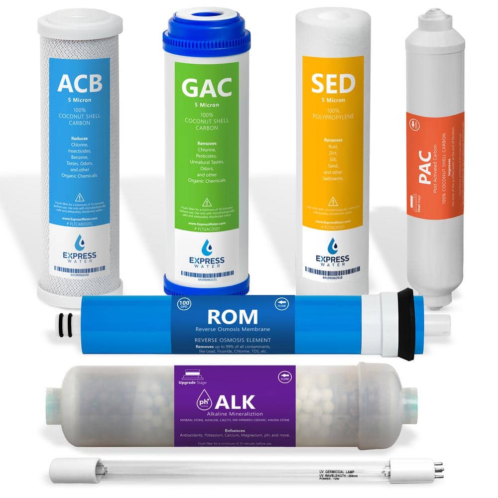 Express Water 6-Month Reverse Osmosis System Filter Set - 7 Filters ...