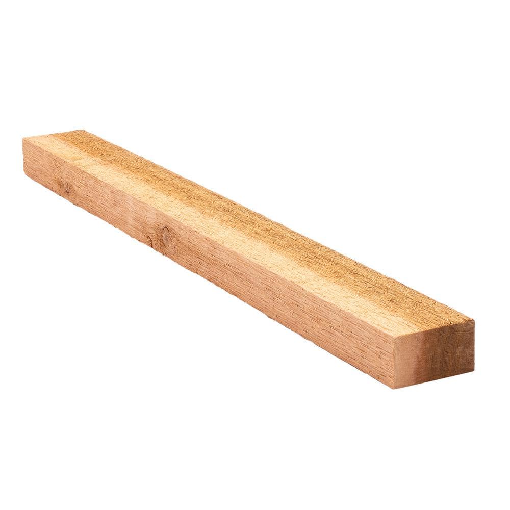2 in. x 4 in. x 12 ft. Rough Green Western Red Cedar Dimensional Lumber ...