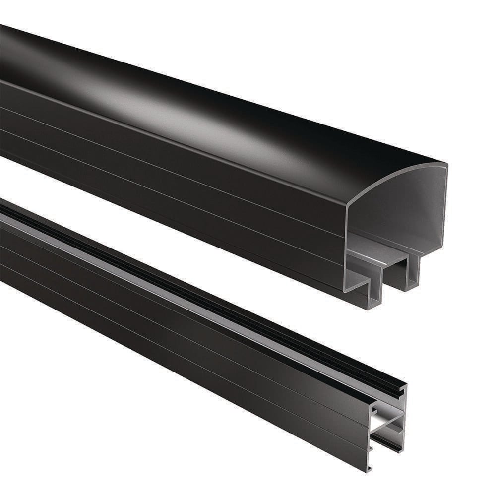 PEAK 36 in. H x 6 ft. W Aluminum Hand and Base Rail in Matte Black for ...