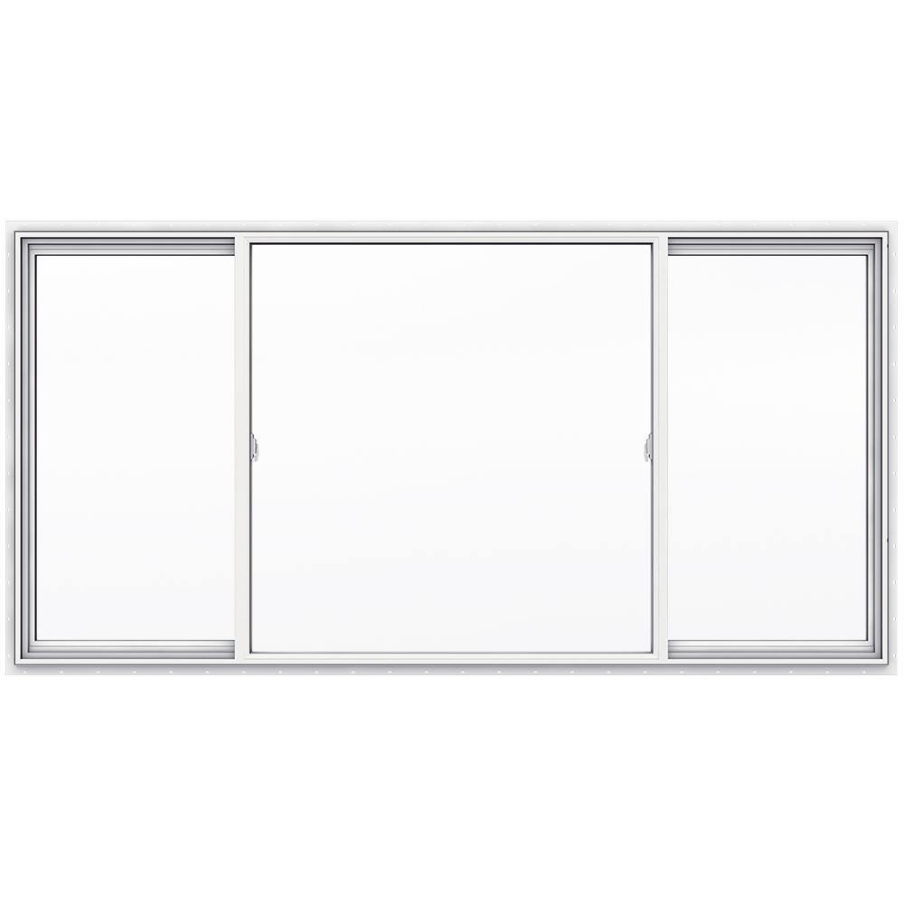 JELD-WEN 95.5 in. x 35.5 in. V-2500 White Vinyl Left-Hand/Fixed ...