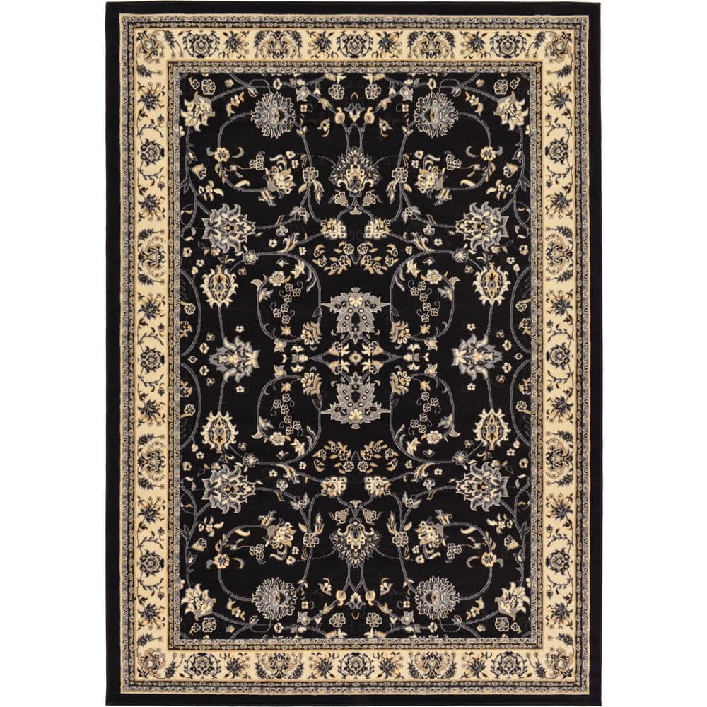 Unique Loom Sialk Hill Washington Black 7' 0 x 10' 0 Area Rug 3124946 ...