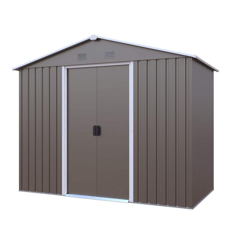 CARBUTLER 8 ft. W x 4 ft. D Outdoor Metal Storage Shed with Metal ...