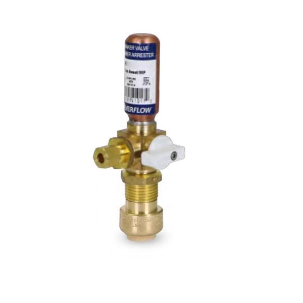 PLUMBFLEX 1/2 in. Push-Fit x 1/4 in. Brass Compression Icemaker ...