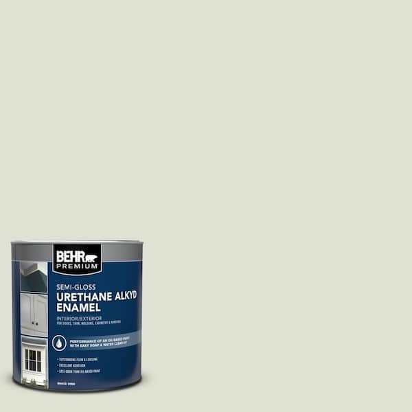 BEHR PREMIUM 1 qt. #S380-1 Moss Mist Semi-Gloss Enamel Urethane Alkyd ...