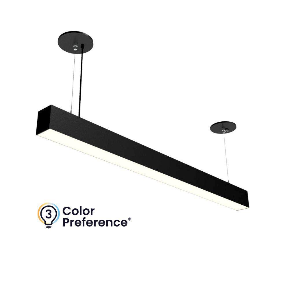 ETI LIGHTING 1-Pack 4 ft. Integrated LED Black Strip Light Fixture ...