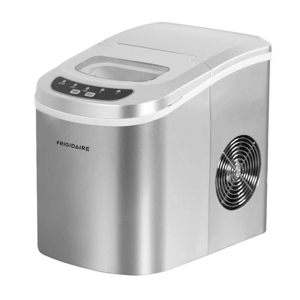 Frigidaire 10 in. wide 26 lbs. Freestanding Bullet Ice Maker in Silver ...