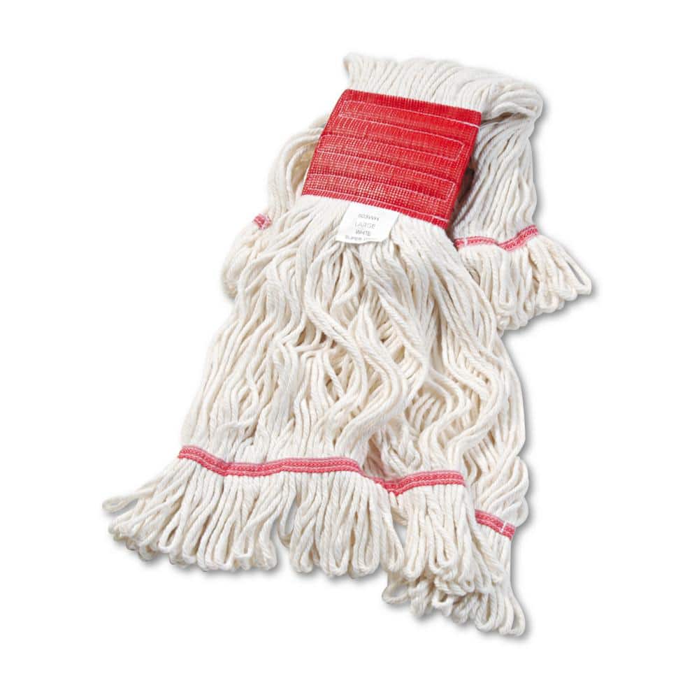 Boardwalk Super Loop Large Size Cotton/Synthetic Wet Mop Head in White ...