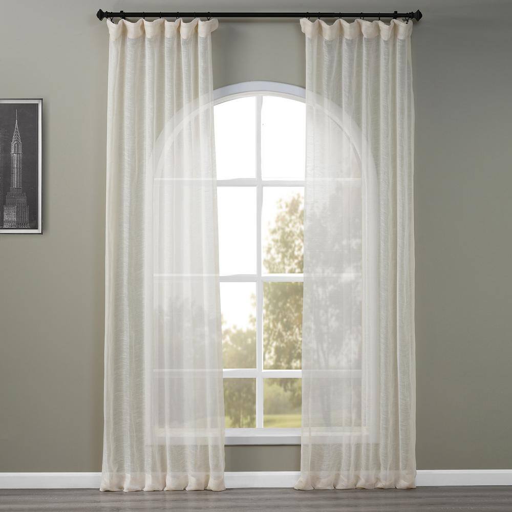 By the Yard Discount Fabric OPEN WEAVE DRAPERY Winter White & Cream ...