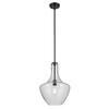KICHLER Everly 19.75 in. 1-Light Black Modern Shaded Bell Kitchen ...