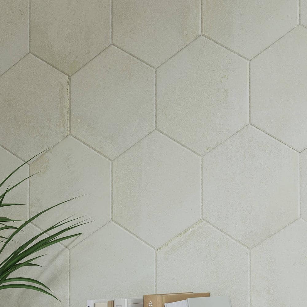 CRUZ BAY STUDIO Arcadian Hexagon 9 in. x 10 in. Linen Matte Glazed ...