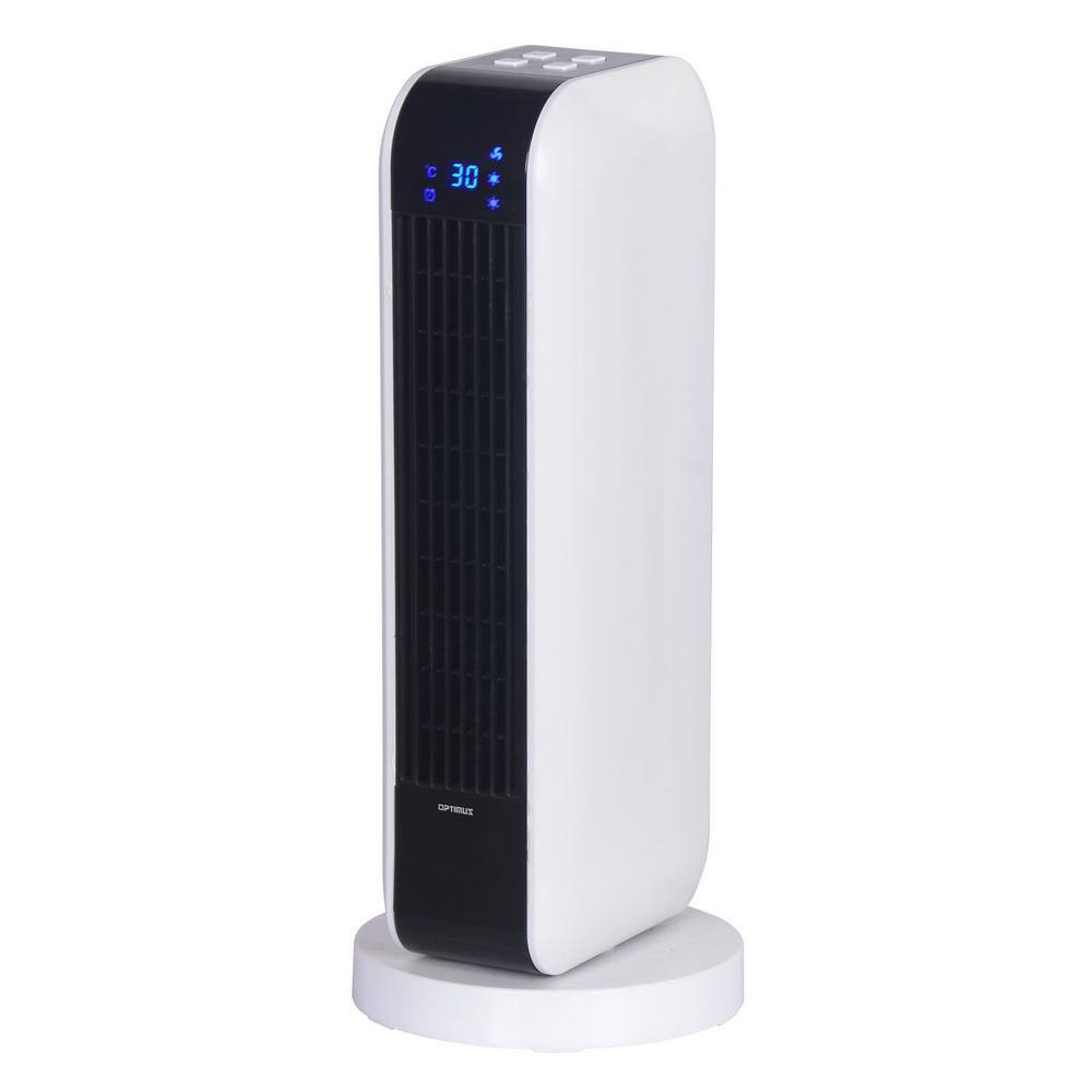 Optimus 17 in. Oscillating Tower Electric Ceramic Space Heater with ...