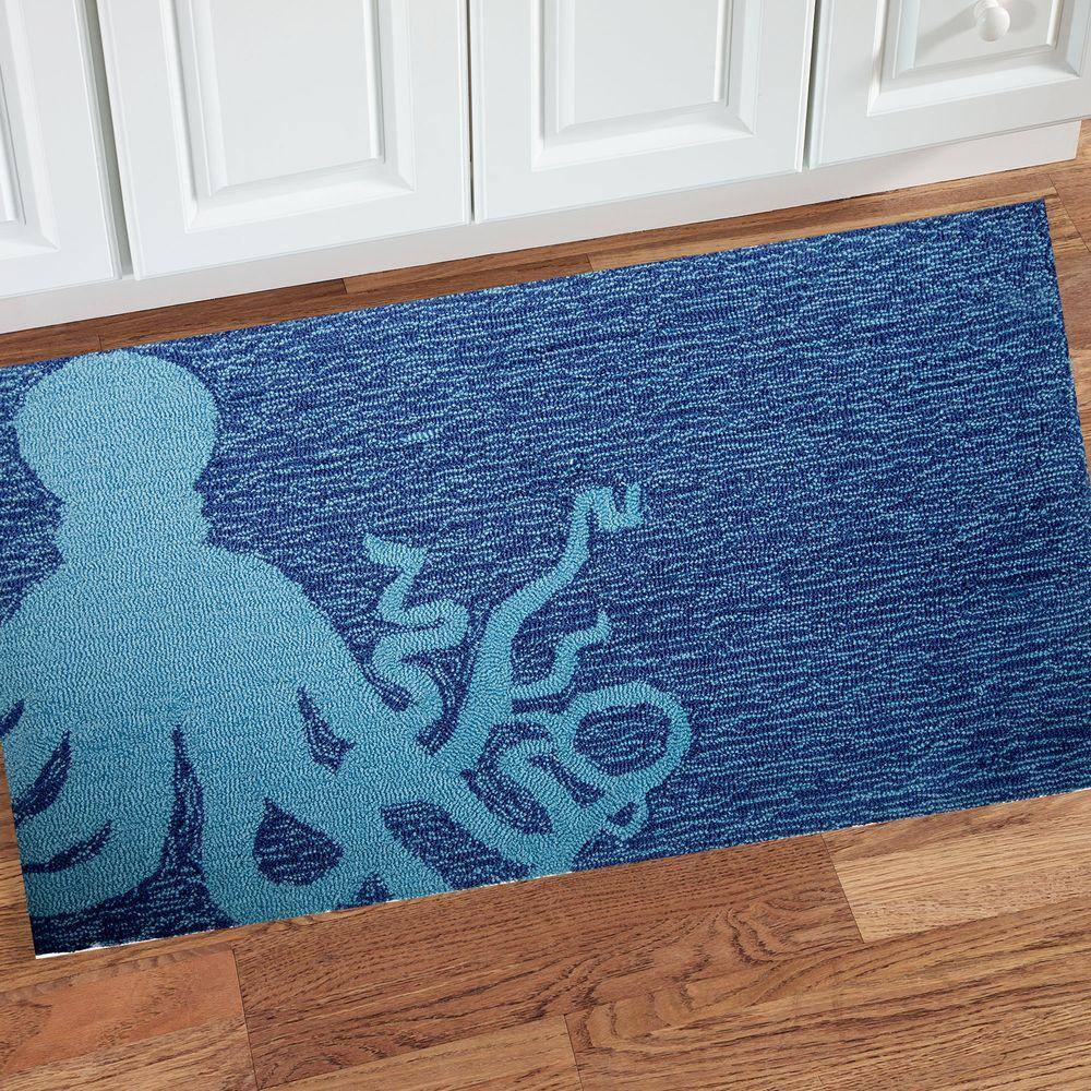 Home Dynamix Montauk Blue Octopus 1 ft. 9 in. x 2 ft. 10 in. Accent Rug ...