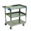 Carlisle 21 in. W x 36 in. H x 35 in. D Stainless Steel 3-Shelf Utility ...