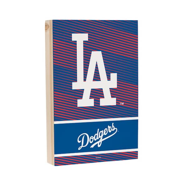 Evergreen Los Angeles Dodgers 8 in. x 12 in. Team Color Stripes Wood ...