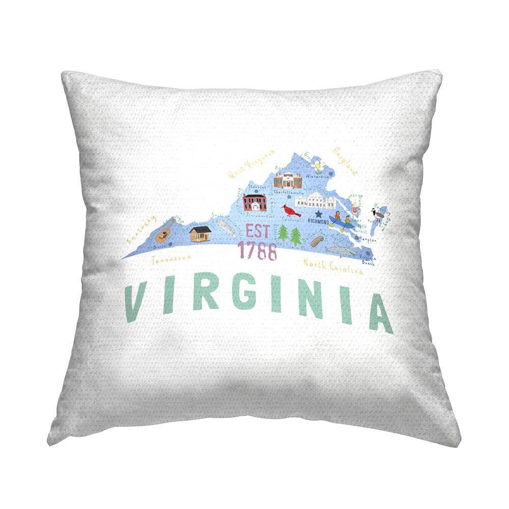 Stupell Industries Virginia Historical Landmarks Map Multi-Color Square ...
