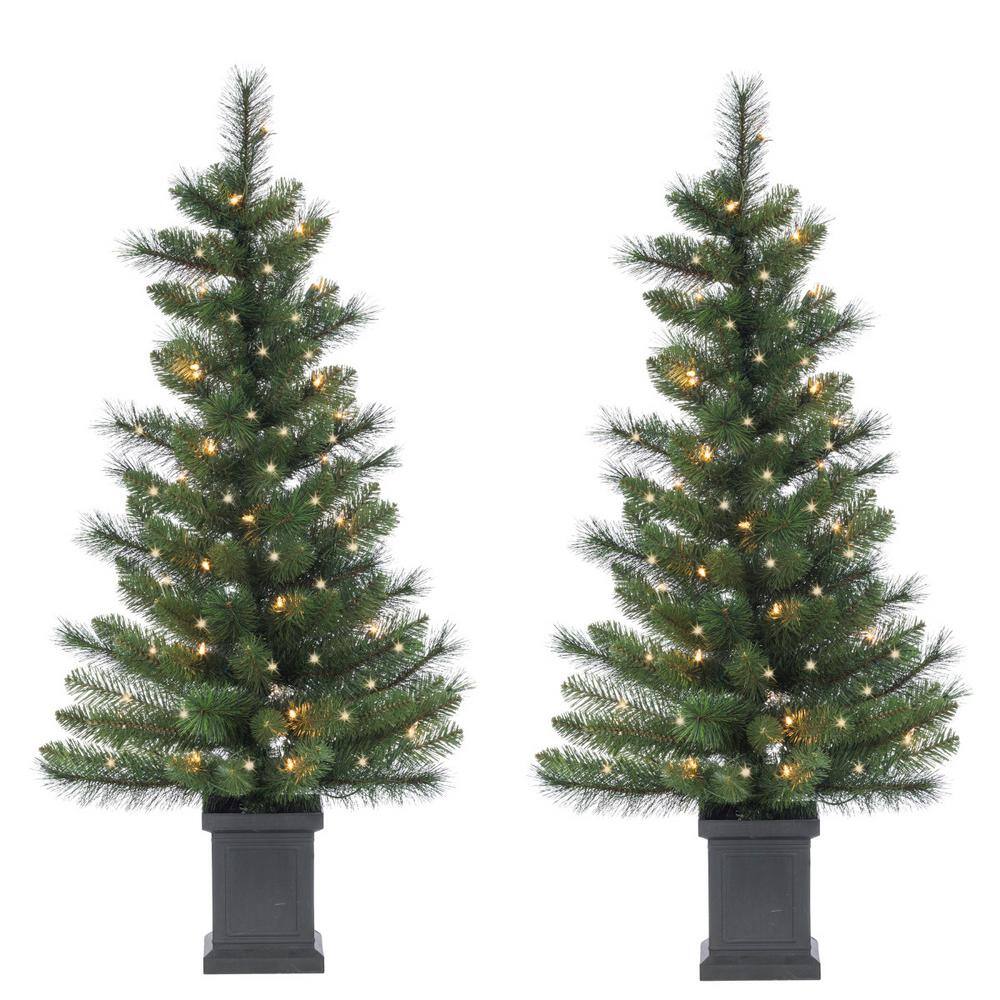 Sterling 3.5 ft. Potted Hard Mixed Needle Sycamore Spruce Artificial ...