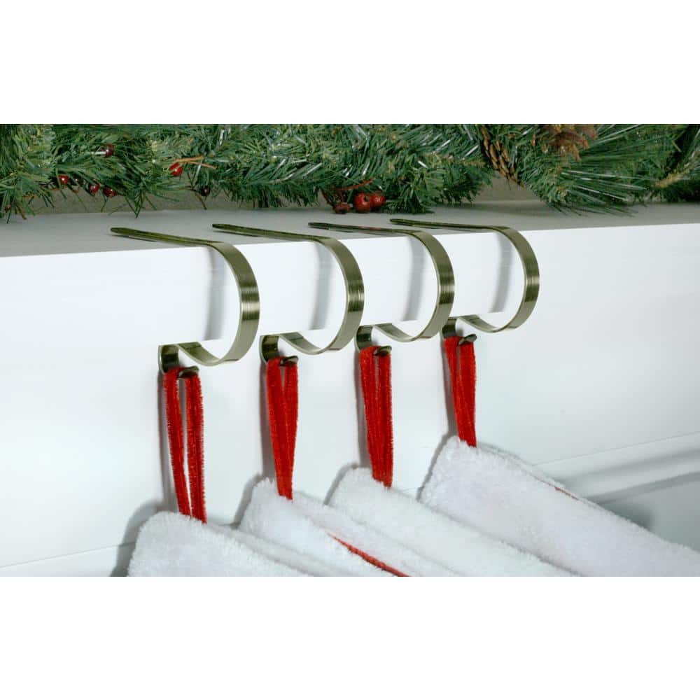 Original MantleClip 2.5 in. Metal Antique Brass MantleClip Stocking ...