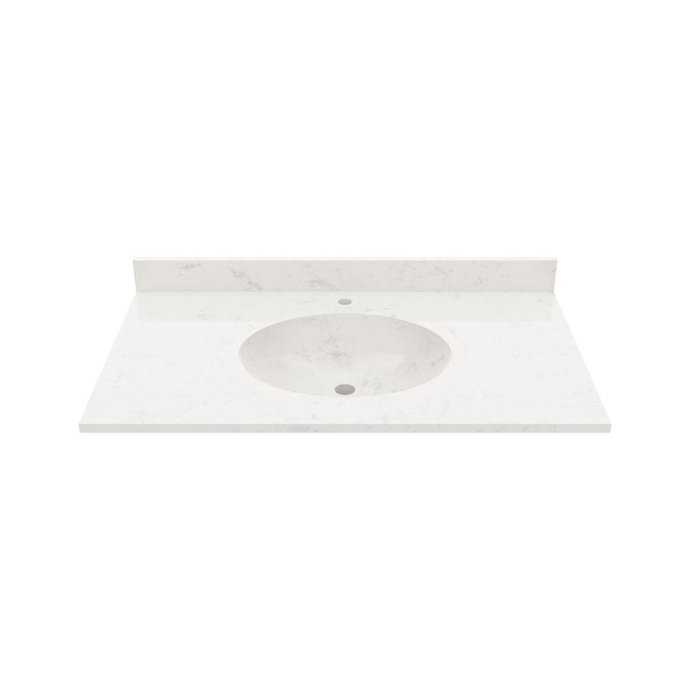 Swan Ellipse 37 in. W x 22 in D Solid Surface Round Single Sink ...