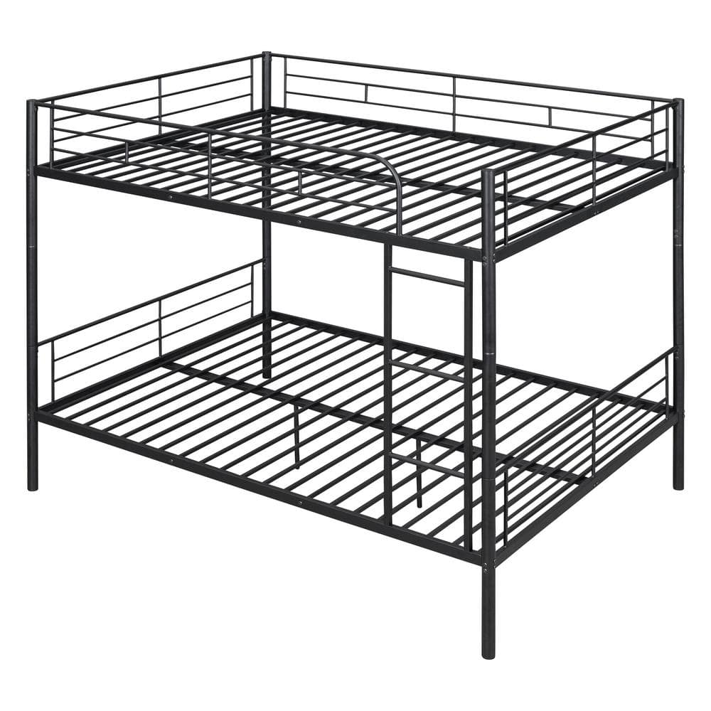Polibi Full over Full Metal Bunk Bed, Black RS-33398-B - The Home Depot
