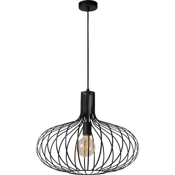 NOTRE DAME DESIGN Rada 1-Light Black Cage Pendant NDD219L024 - The Home Depot