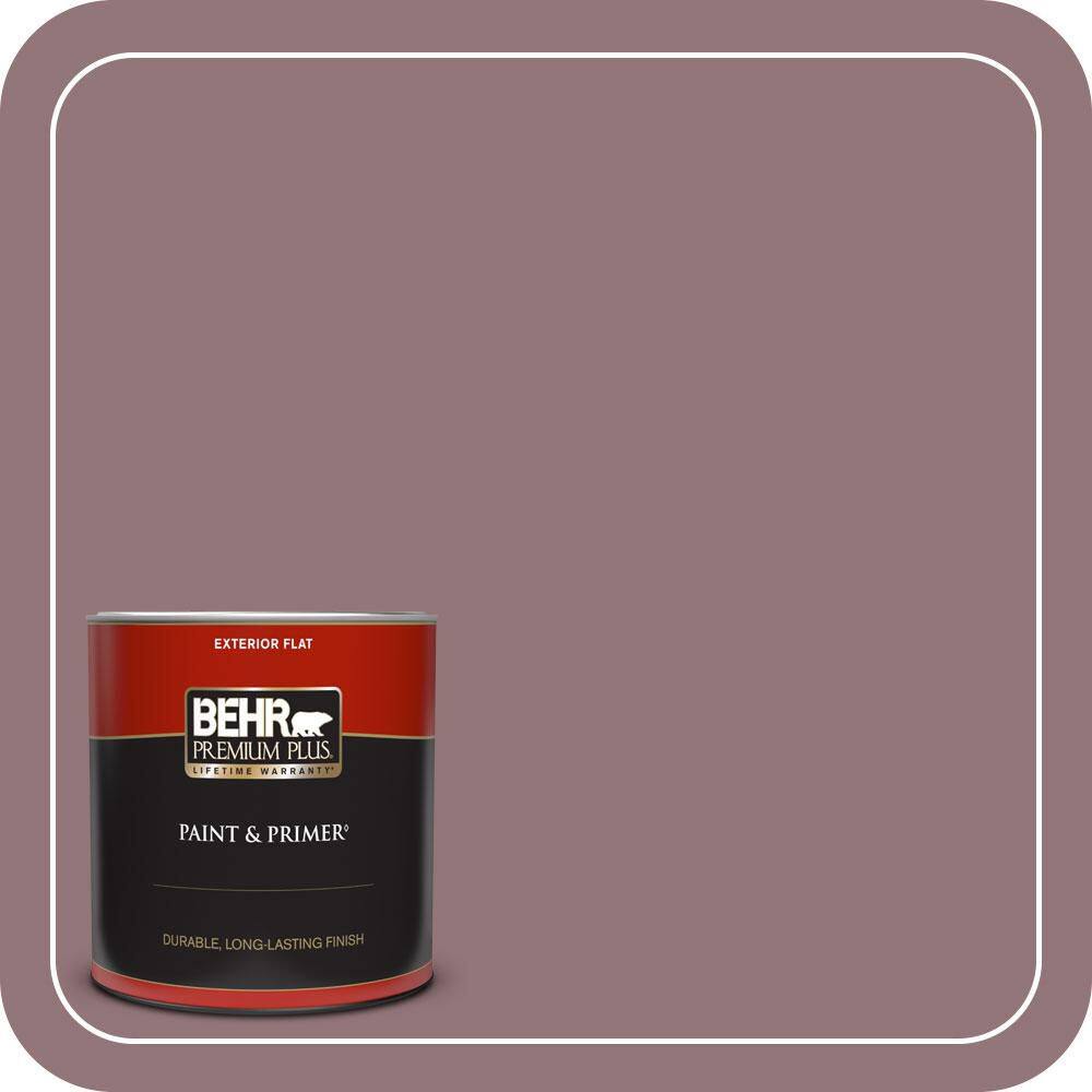 BEHR PREMIUM PLUS 1 qt. #110F-5 Phantom Hue Flat Exterior Paint ...