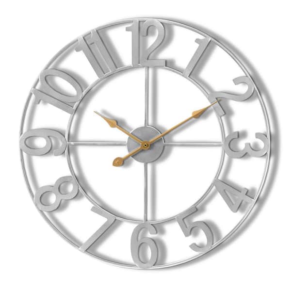 Reviews for Sorbus Silver Metal Analog Classic Numeral Wall Clock | Pg ...