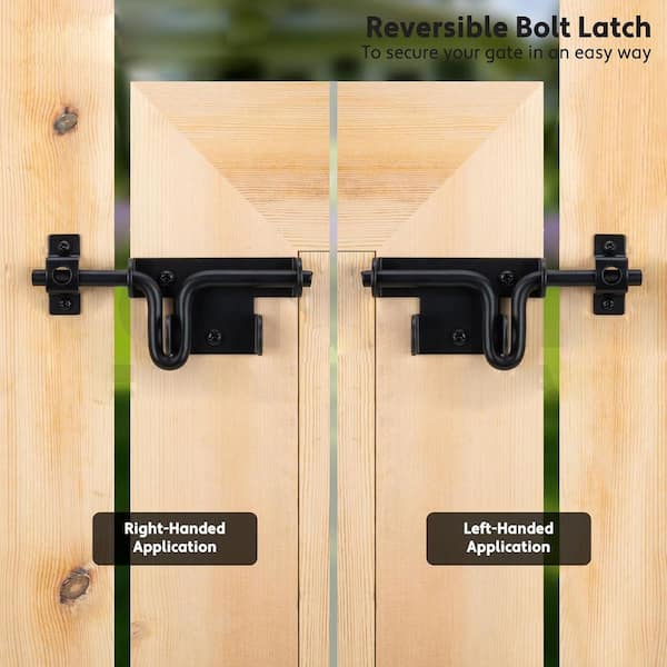 Barrel Bolt 2 Heavy Duty Garden Gate Latches - Black Sliding Door Tower ...