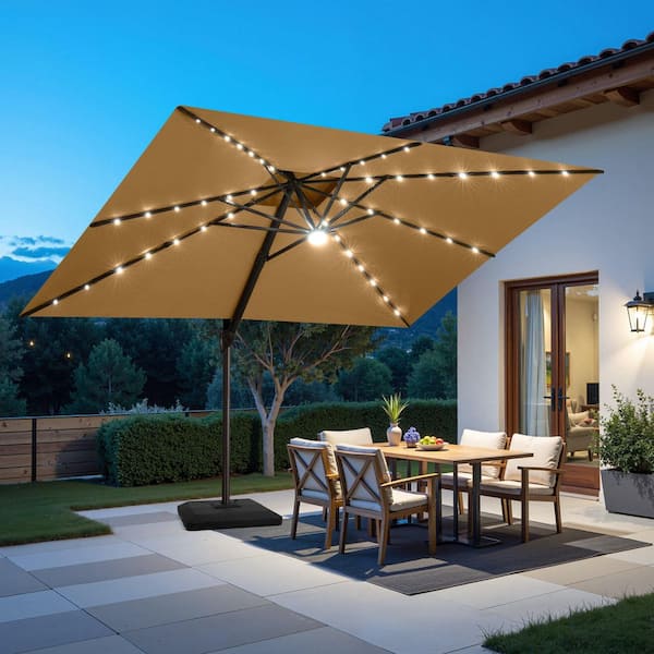 Crestlive Products 11 ft. x 9 ft. Solar Powered Cantilever Patio ...