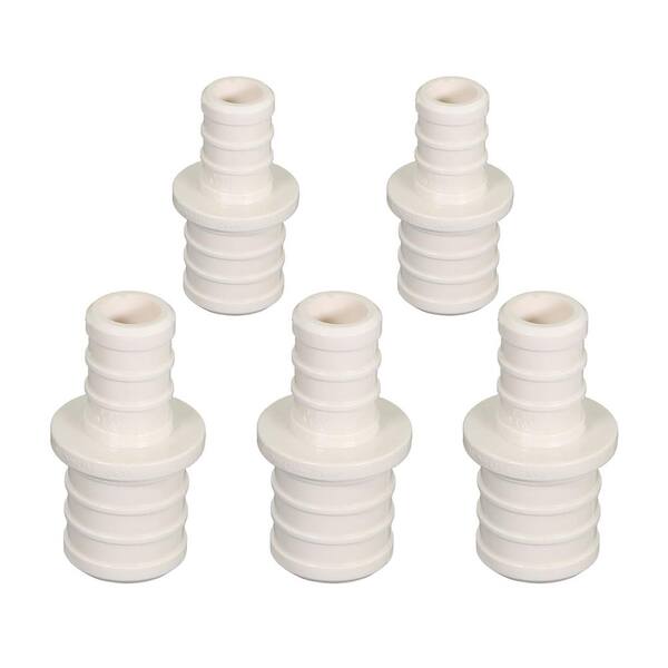 PLUMBFLEX 3/4 in. x 1/2 in. Plastic PEX Poly Alloy Straight Coupling Barb Pipe Fitting (5-Pack ...