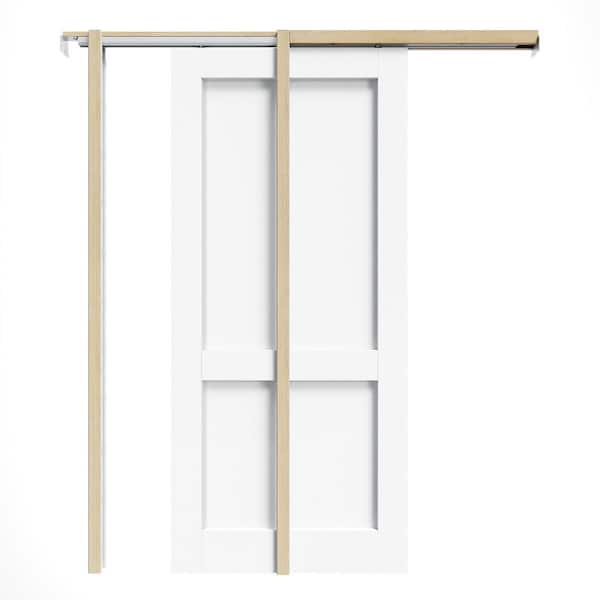 ARK DESIGN 36 in. x 80 in. 2-Panel White Primed Solid Core Door Slab ...