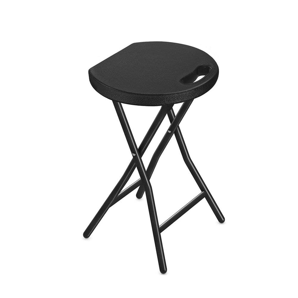 SenQWFa Black Metal Garden Stool Foldable Portable Heavy Duty 500lbs ...