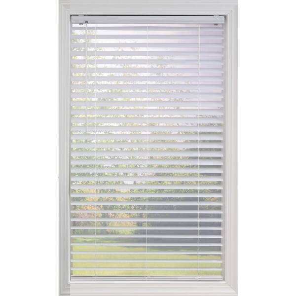 StyleWell White Cordless Room Darkening Vinyl Blinds with 2 in. Slats ...