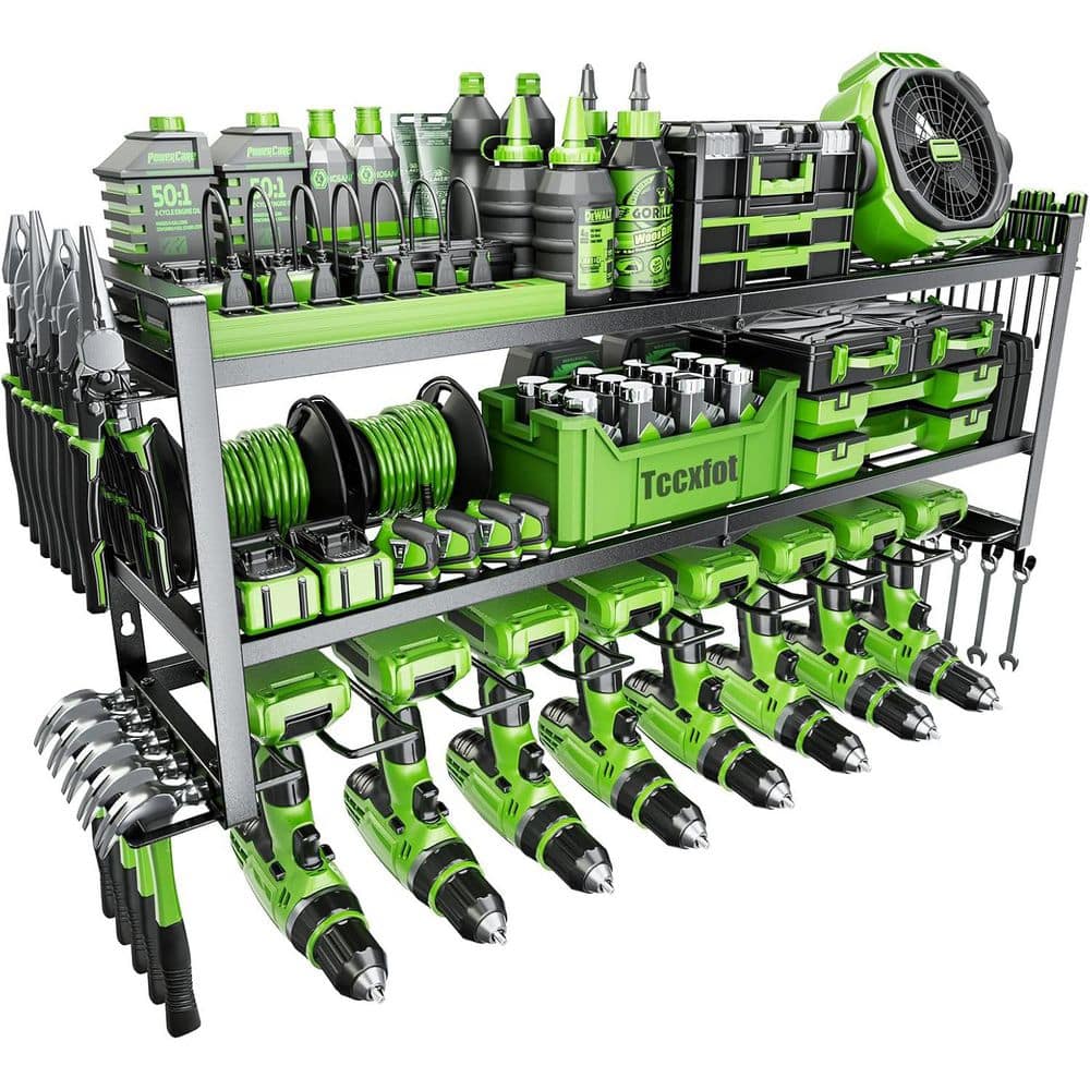 YICHUHAOXI 3-Layer 16 in. Black Steel Heavy Duty Drill Tool Organizer ...