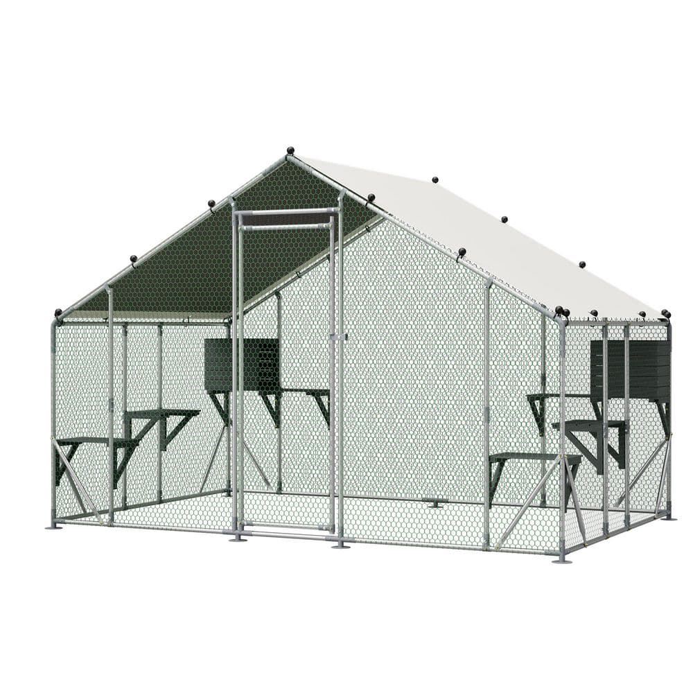 Thanaddo Outdoor Large Metal Walk-in Cat House Cat Enclosure Cat Catio ...