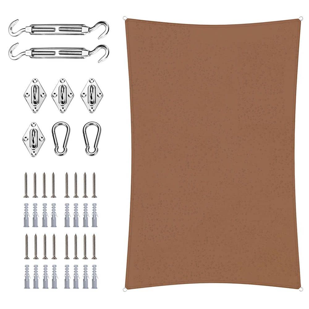 ROYAL SHADE 7 ft. x 12 ft. Rectangle Waterproof Shade Sail with ...