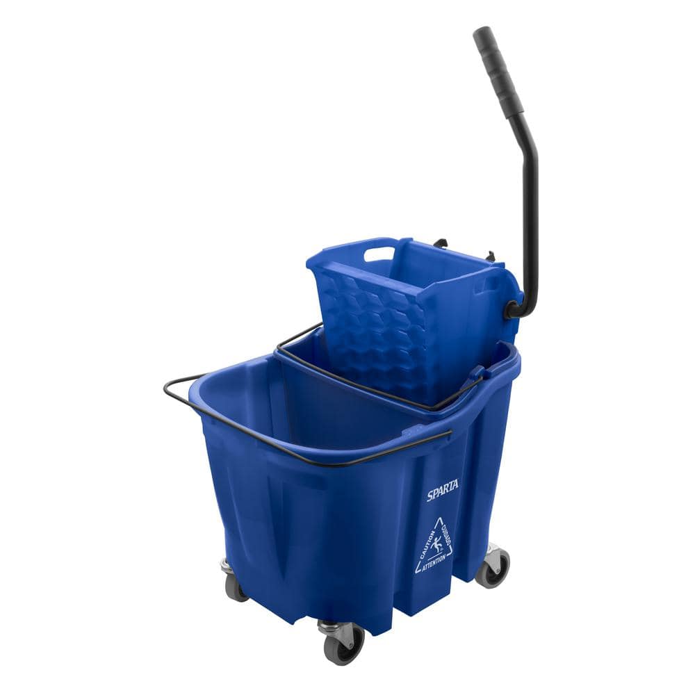 Sparta 8.75 gal. Blue Polypropylene Mop Bucket Combo with Wringer and ...
